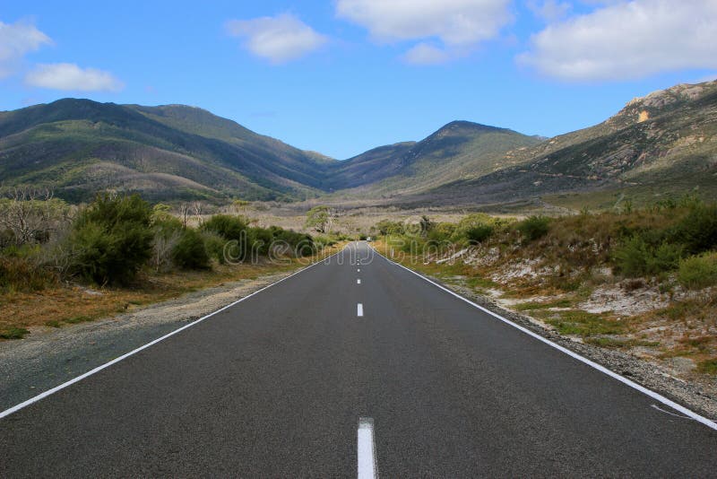 Long Straight Road into Mountain Stock Image - Image of road, long ...