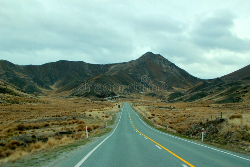 Long Straight Road into Mountain Stock Image - Image of peace, scenic ...