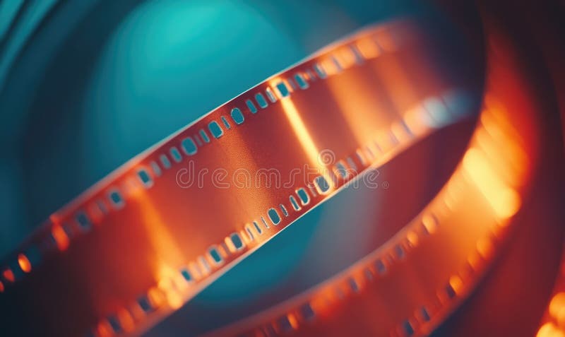 A Long Strip of Film with a Red Stripe Stock Image - Image of motion ...