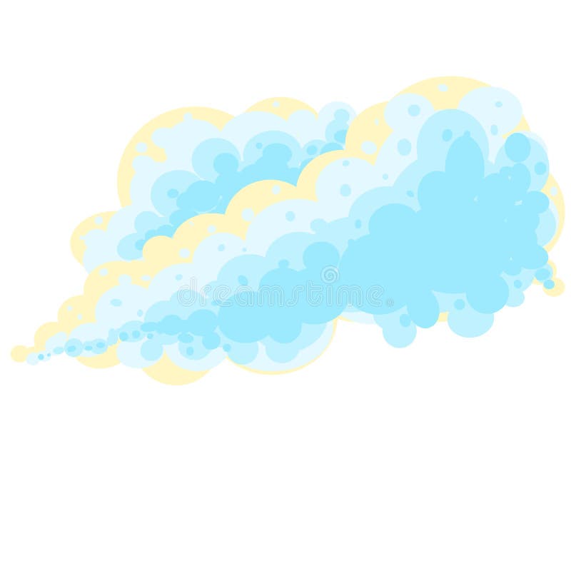 Long Summer Clouds in the Sky Doodle Art with Color Stock Illustration ...