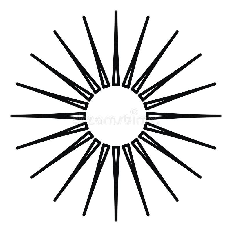 Long sun rays, icon stock vector. Illustration of graphic - 259784648