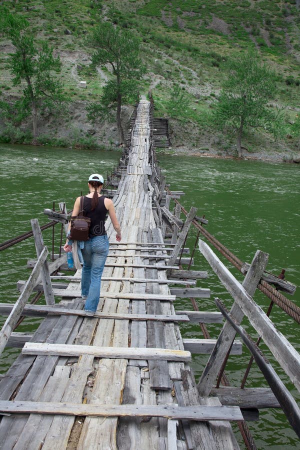 Suspension Foot Bridge in Himalaya, Nepal Stock Image - Image of nature ...