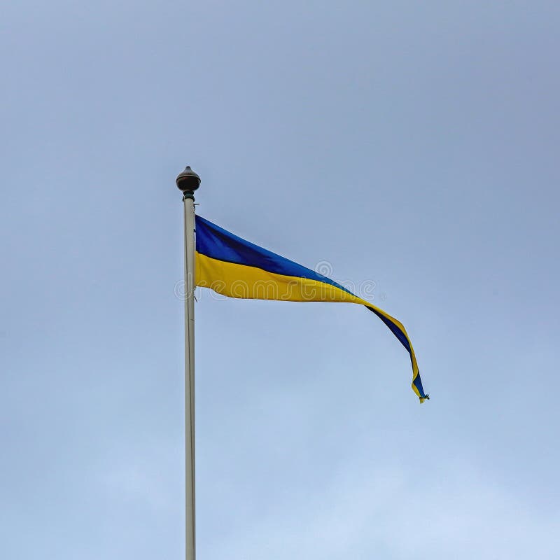 Long Swedish Flag Sky stock image. Image of european - 194679157