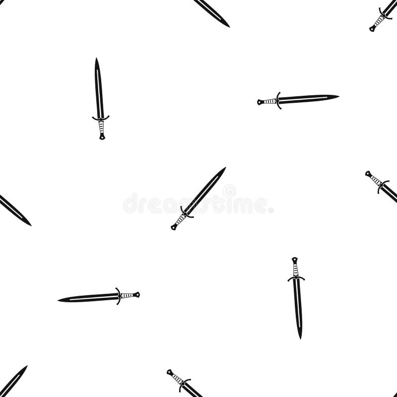 Long Sword Pattern Seamless Black Stock Vector - Illustration of ...