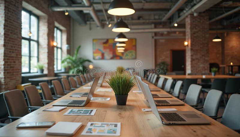Conference Room With Brick Wall
