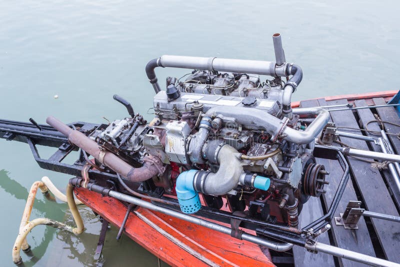 Long tail boat engine stock photo. Image of transportation - 46814710