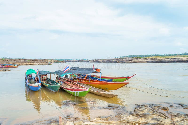 Long Tail Boat in Sam Phan Boke, Ubon Ratchathani Thailand Stock Photo ...