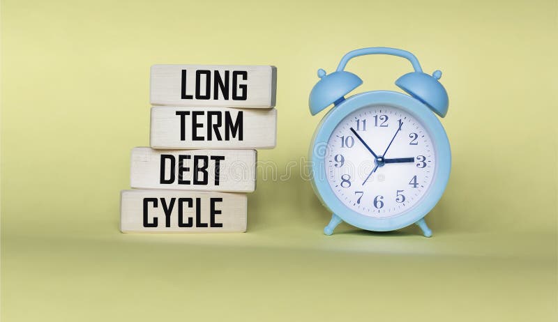 Long Term Debt Cycle Symbol. Long Term Debt Cycle on Wooden Blocks ...