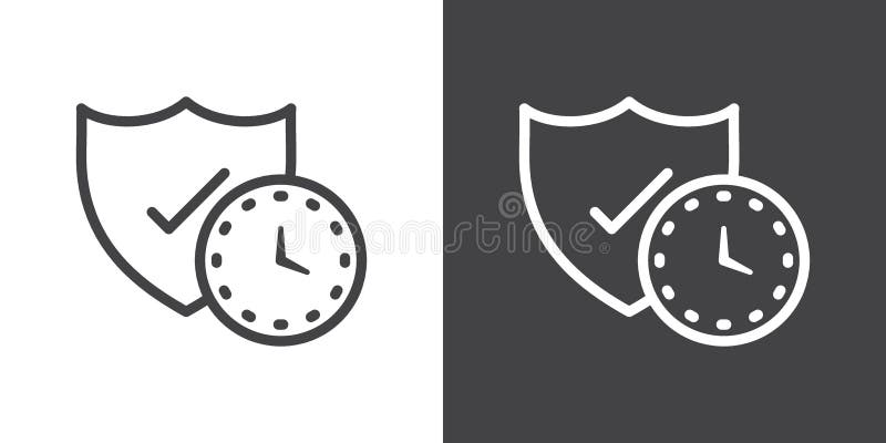 Long Term Protection Icon Flat Vector Set Outline Stock Vector ...