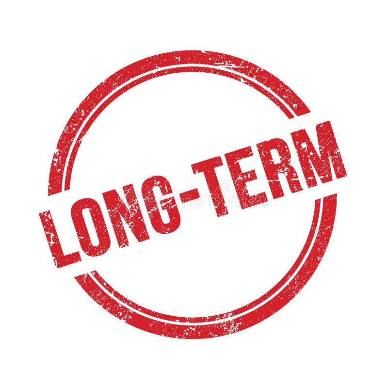 LONG-TERM Text Written on Red Grungy Round Stamp Stock Illustration ...
