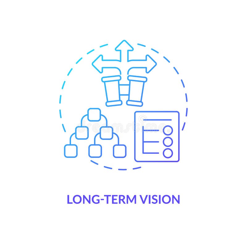 Long-term Vision Blue Gradient Concept Icon Stock Vector - Illustration ...
