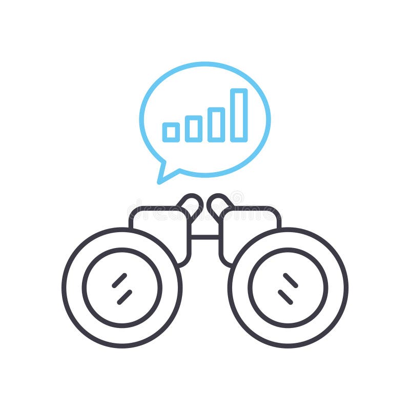 Long Term Vision Line Icon, Outline Symbol, Vector Illustration ...