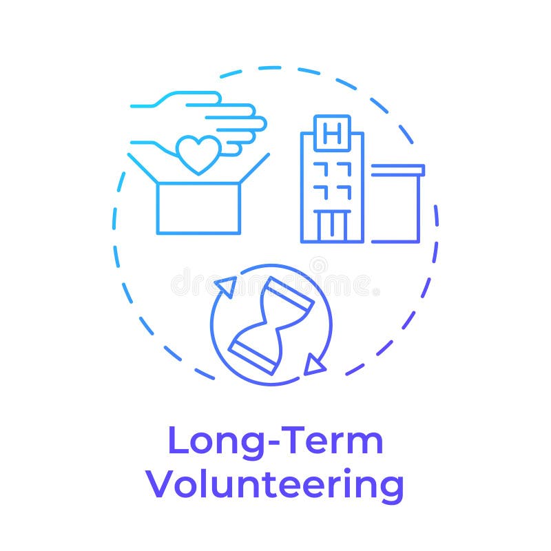 Long Term Volunteering Blue Gradient Concept Icon Stock Vector ...