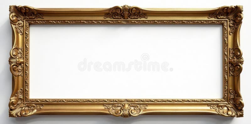 Long, Thin, Antique Gold Frame Cutout; Perfect for Design Projects ...