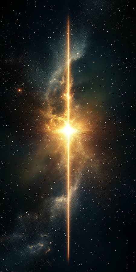 A Long, Thin Light Beam is Shooting through the Sky Stock Illustration ...