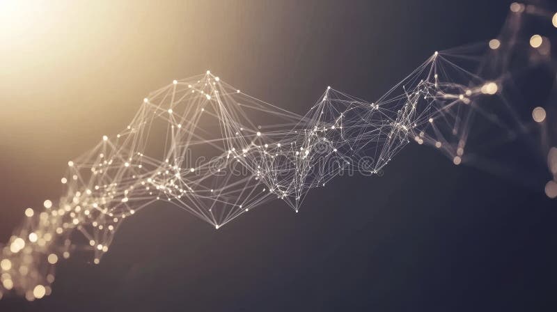 A Long, Thin Line of Dots is Shown in a Dark Background Stock ...