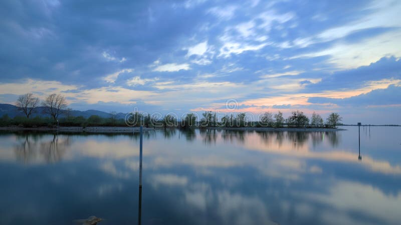 Long Time Exposure of Lake Constance at Sunset Stock Image - Image of ...