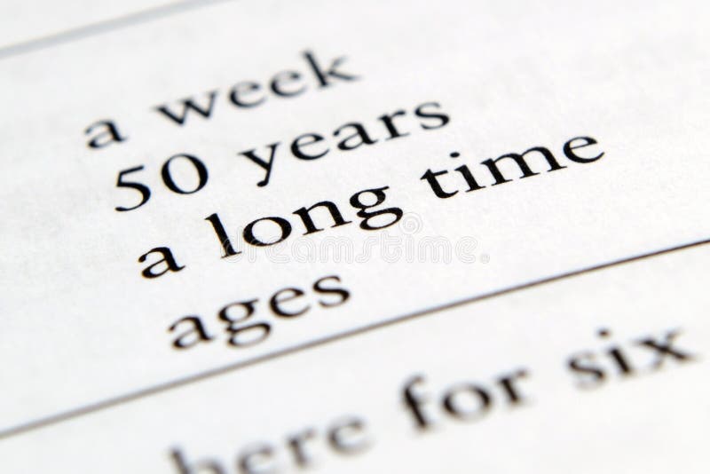 A Long Time Phrase in English Textbook Stock Image - Image of long ...