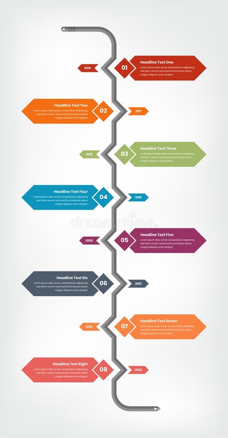 Long Timeline Vertical Infographic Text Presentation Template Stock ...