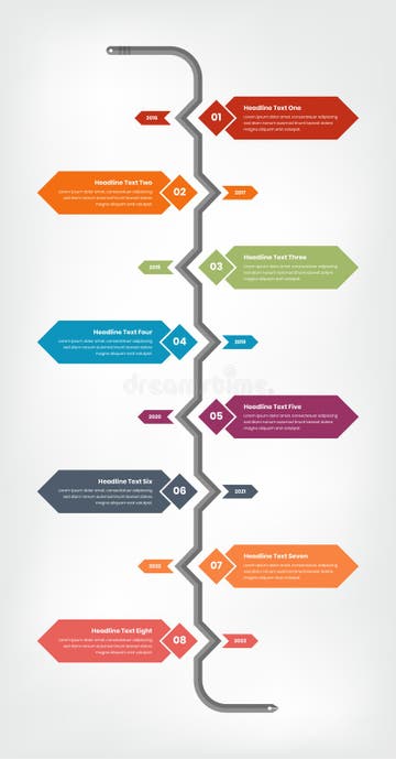 Long Timeline Vertical Infographic Text Presentation Template Stock ...