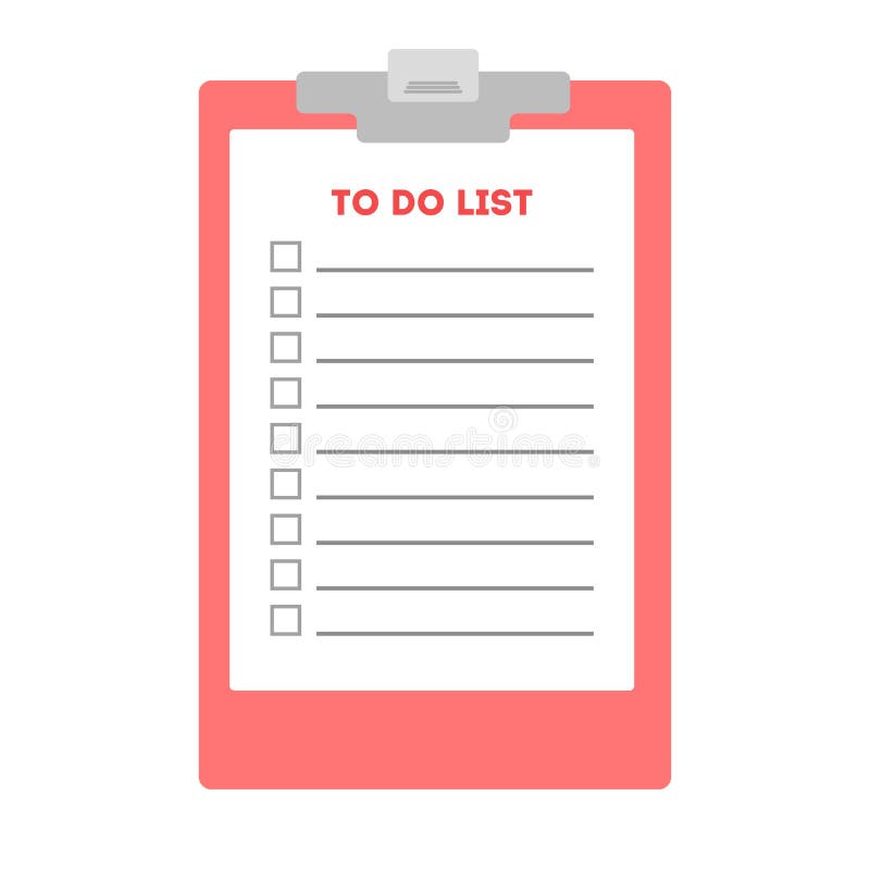 Long To Do List on the Clipboard Stock Vector - Illustration of ...