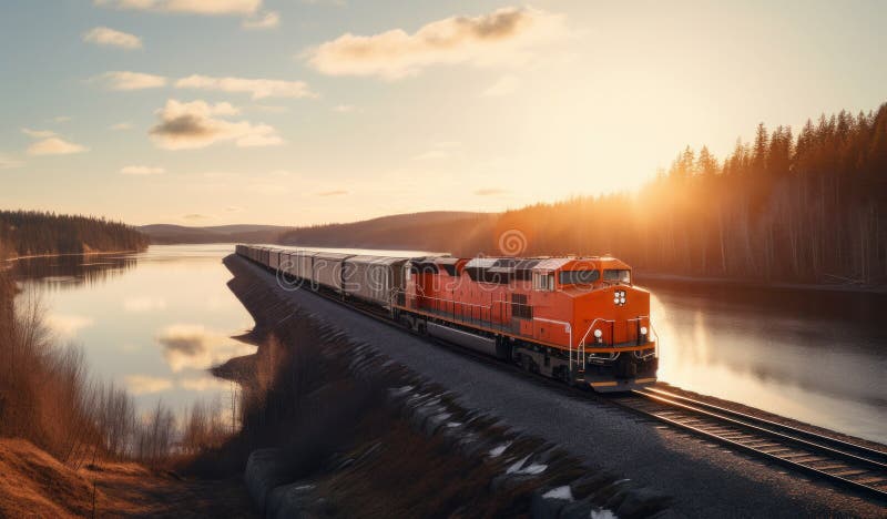 Long Train Rides through Nature in Winter Stock Photo - Image of ...