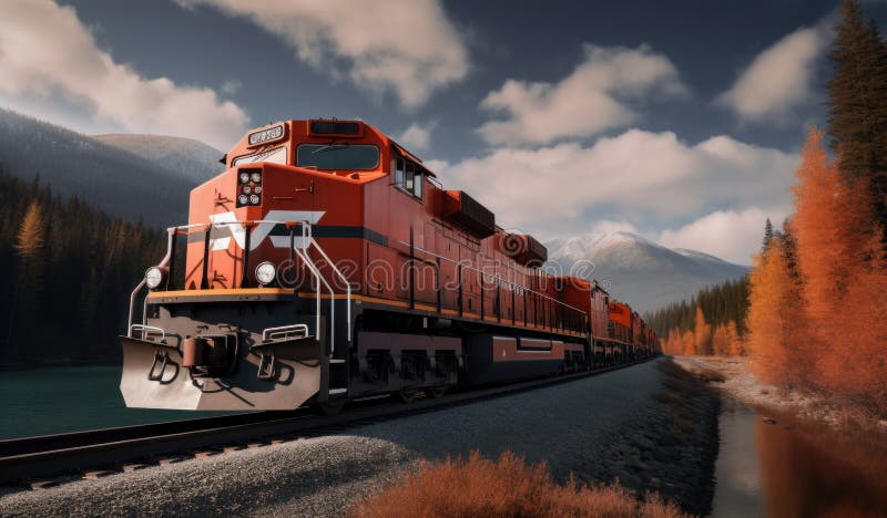 Long Train Rides through Nature in Winter Stock Image - Image of steel ...