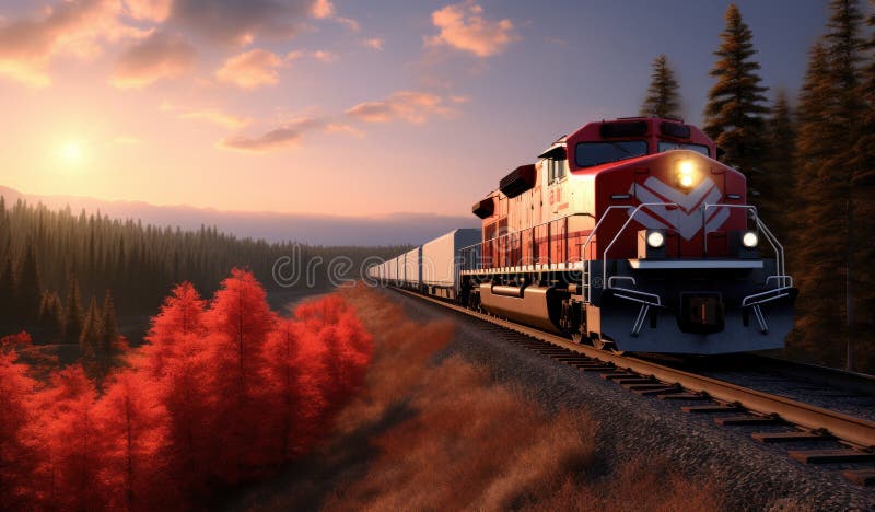 Long Train Rides through Nature in Winter Stock Image - Image of ...
