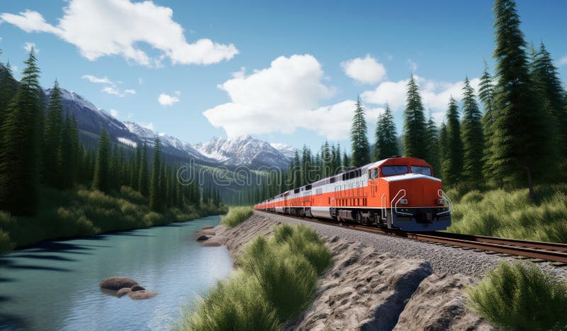 Long Train Rides through Nature in Winter Stock Photo - Image of train ...