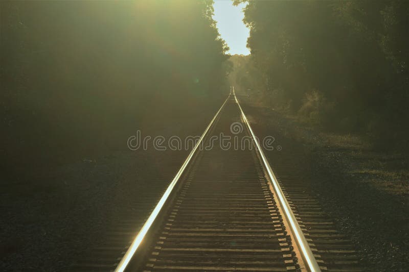 Long Train Tracks stock photo. Image of derlict, dusk - 281976356