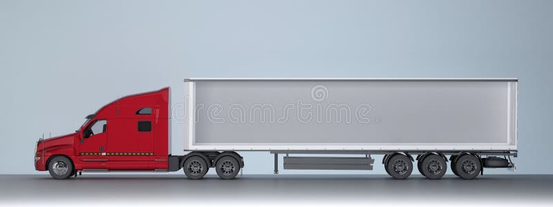 Long Truck with an Empty Body in Section Stock Illustration ...