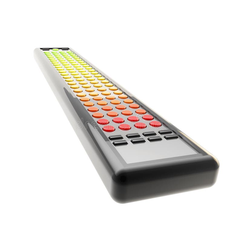 Long Tv Remote Isolated on White Stock Illustration - Illustration of ...