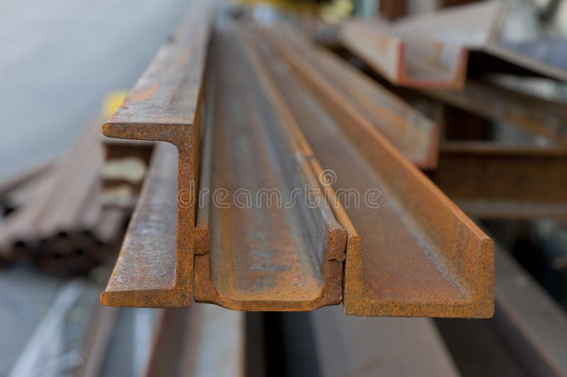 Long U-steel Bars stock image. Image of shape, work, construction ...
