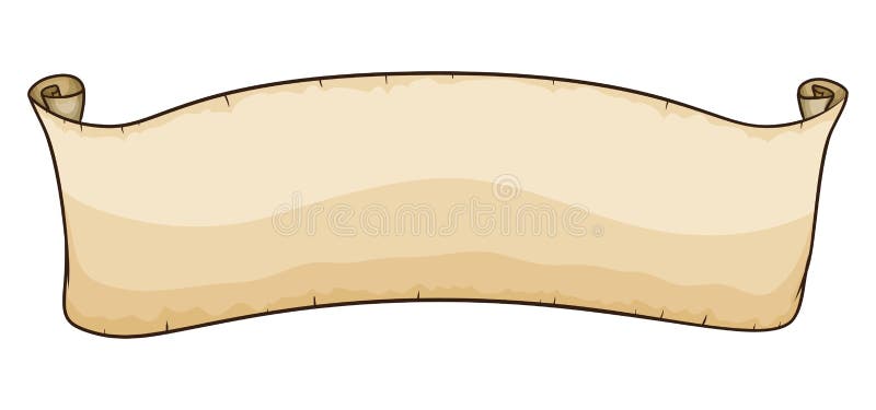 Isolated Unrolled Ancient Scroll in Cartoon Style, Vector Illustration ...