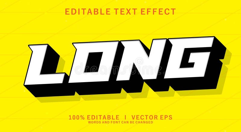 Long Vector Text Effect with Modern Style Design Stock Vector ...