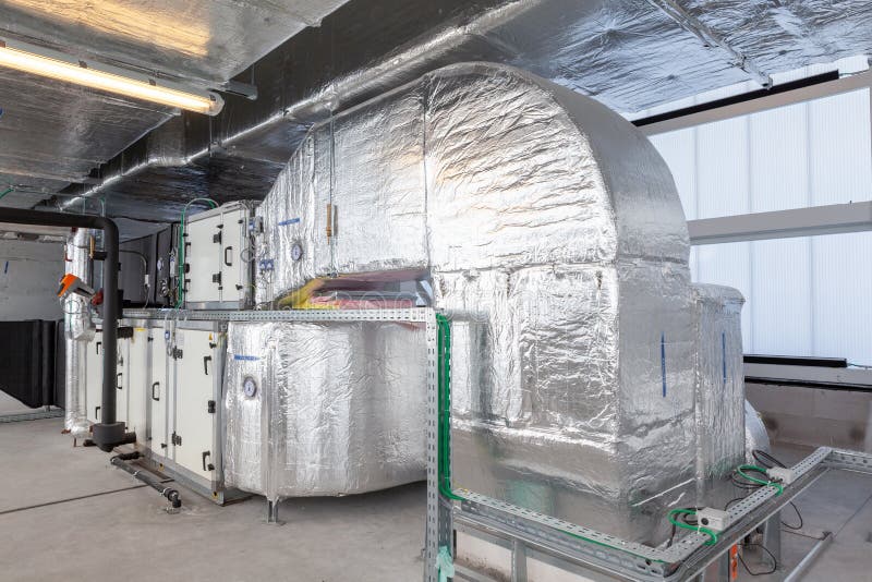 Aeration Pipes in a Technical Room Stock Image - Image of pipeline ...