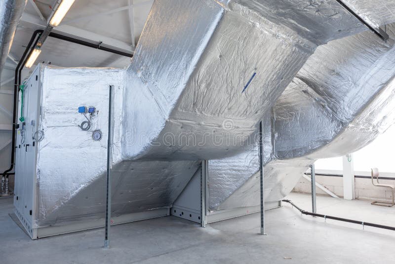 Aeration Pipes in a Technical Room Stock Photo - Image of pipe, metal ...