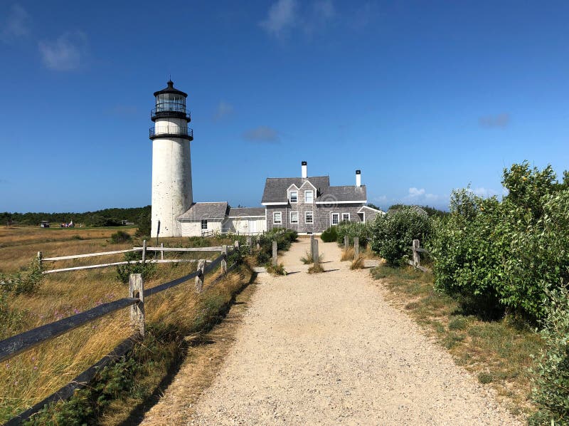 Long View Down a Path To a Lighthouse Stock Photo - Image of path ...