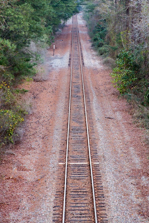 A Long View Down Train Tracks Stock Image - Image of elevated, train ...