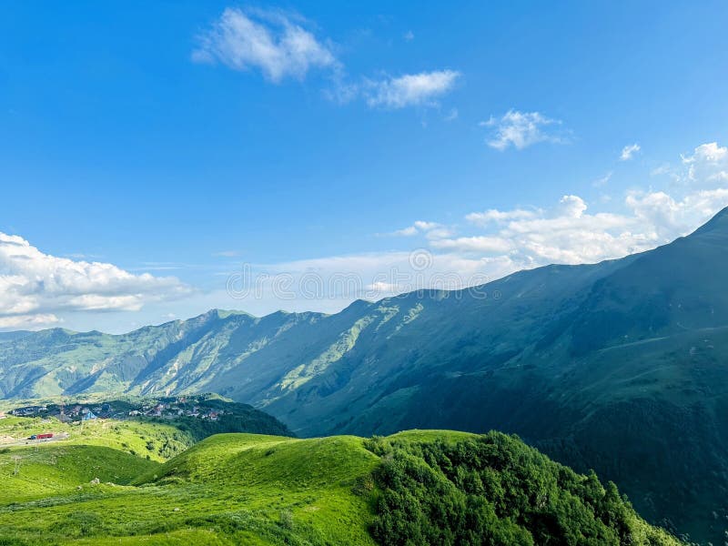 A Long View of Mountains in Tbilisi, Georgia Stock Image - Image of ...