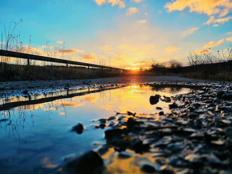 Long View in the Sunrise among the Street Stock Image - Image of ...