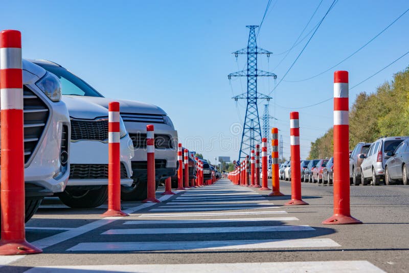 Long Walking Path in the Office Parking Lot Stock Image - Image of ...
