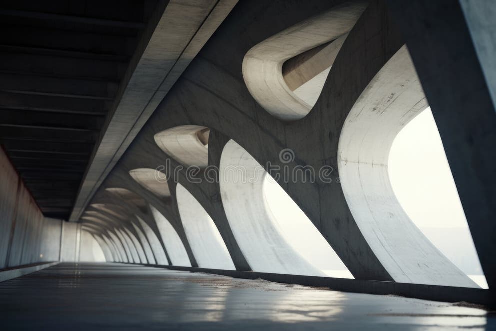 A Long Walkway with Arches, Perfect for Architectural or Design ...