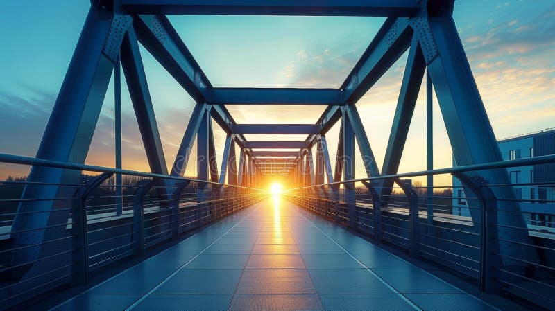 Long Walkway Sun Setting Background Ai Stock Photos - Free & Royalty ...