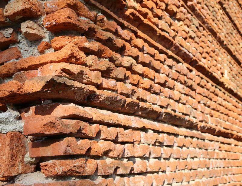 Long Wall Made with Many Bricks Stock Image - Image of architectural ...