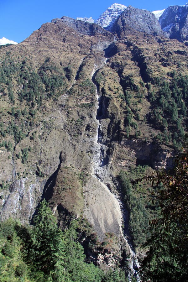 Long waterfall stock image. Image of mountain, locations - 36390641
