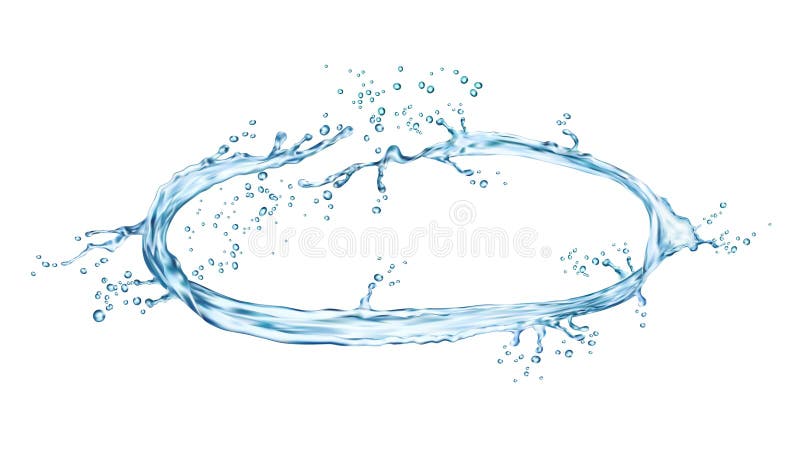 Long Wave Water Splash, Circular Liquid Shape Stock Vector ...