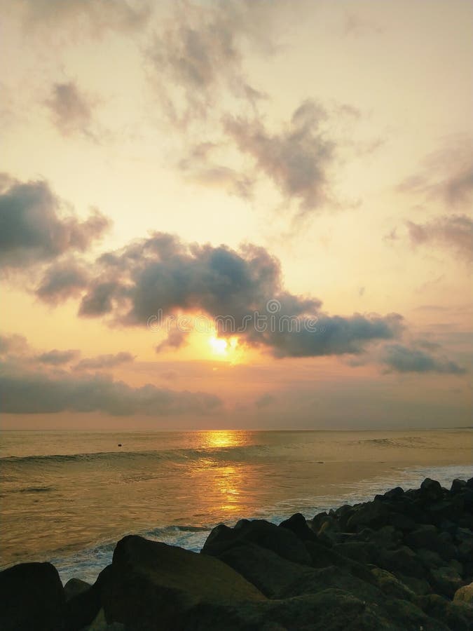 Beautiful Sunset on the Beach , Backround Wallpaper Stock Photo - Image ...