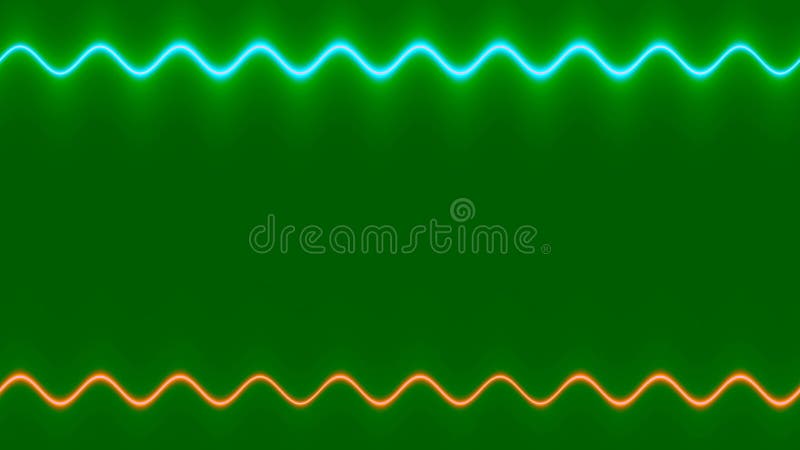 Long Wavy, Horizontal, Rectangular Orange-blue Lines of Light, Neon ...