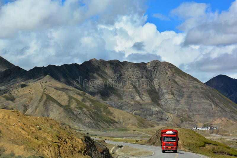 Long Way Ahead with High Mountain in Front Editorial Photography ...